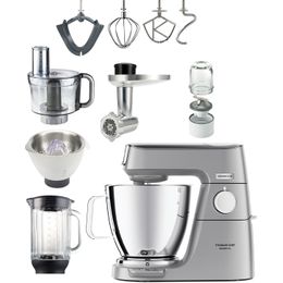 Kenwood K&uuml;chenmaschine "Titanium Chef Baker XL KVL85.704SI", silber (silberfarben), B:37cm H:40cm T:22,5cm, K&uuml;chenmaschinen, inkl. umfangreiches Zubeh&ouml;r, mit integrierter EasyWeigh Waage, K&uuml;chenmaschine, Topseller