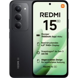 Xiaomi Smartphone "Redmi 15 5G 256 GB", Energieeffizienz: B (A-G), schwarz (midnight schwarz), 256 GB, Mobiltelefone