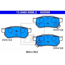 ATE Bremsensatz, Scheibenbremse 1420-22474 hinten rechts links voll 238mm f&uuml;r ROVER HONDA GBP90316 EJP1437 43022-SE0-930