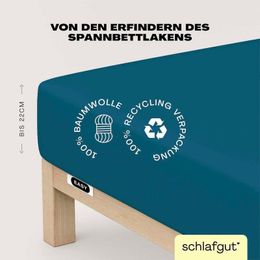 Schlafgut Spannbettlaken &raquo;EASY JERSEY Bettlaken, 150 g/m&sup2;, 100% Baumwolle, Spannbetttuch&laquo; Spannbettlaken bis 22 cm H&ouml;he, b&uuml;gelfrei, pflegeleicht, perfekter Sitz