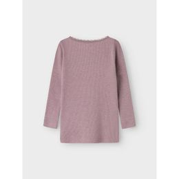 name it M&auml;dchen Langarmshirt &raquo;NMFKAB LS TOP NOOS&laquo; in Feinripp und mit s&uuml;&szlig;er Spitzenkante am Ausschnitt lila 92