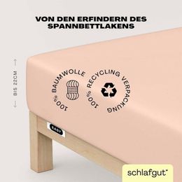 Schlafgut Spannbettlaken &raquo;EASY JERSEY Bettlaken, 150 g/m&sup2;, 100% Baumwolle, Spannbetttuch&laquo; Spannbettlaken bis 22 cm H&ouml;he, b&uuml;gelfrei, pflegeleicht, perfekter Sitz