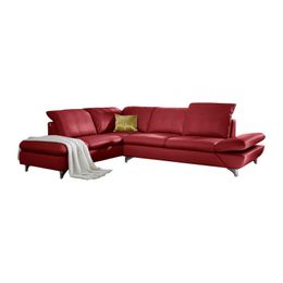 W.Schillig Ecksofa &raquo;Taoo, elegant und zeitlos, bequem, L-Form&laquo; mit Sitziefenverstellung & Kopfteilverstellung braun Longlife Xtra-Leder Z73: 