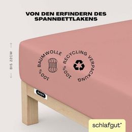 Schlafgut Spannbettlaken &raquo;EASY JERSEY Bettlaken, 150 g/m&sup2;, 100% Baumwolle, Spannbetttuch&laquo; Spannbettlaken bis 22 cm H&ouml;he, b&uuml;gelfrei, pflegeleicht, perfekter Sitz
