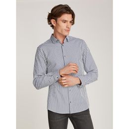Calvin Klein Herren Langarmhemd &raquo;POPLIN STRETCH STRIPE SHIRT&laquo; mit Streifenmuster und Logostickerei schwarz 3XL, N-Gr