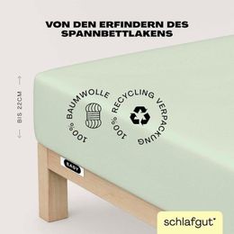 Schlafgut Spannbettlaken &raquo;EASY JERSEY Bettlaken, 150 g/m&sup2;, 100% Baumwolle, Spannbetttuch&laquo; Spannbettlaken bis 22 cm H&ouml;he, b&uuml;gelfrei, pflegeleicht, perfekter Sitz