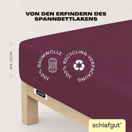 Schlafgut Spannbettlaken &raquo;EASY JERSEY Bettlaken, 150 g/m&sup2;, 100% Baumwolle, Spannbetttuch&laquo; Spannbettlaken bis 22 cm H&ouml;he, b&uuml;gelfrei, pflegeleicht, perfekter Sitz