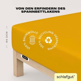 Schlafgut Spannbettlaken &raquo;EASY JERSEY Bettlaken, 150 g/m&sup2;, 100% Baumwolle, Spannbetttuch&laquo; Spannbettlaken bis 22 cm H&ouml;he, b&uuml;gelfrei, pflegeleicht, perfekter Sitz