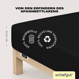 Schlafgut Spannbettlaken &raquo;EASY JERSEY Bettlaken, 150 g/m&sup2;, 100% Baumwolle, Spannbetttuch&laquo; Spannbettlaken bis 22 cm H&ouml;he, b&uuml;gelfrei, pflegeleicht, perfekter Sitz