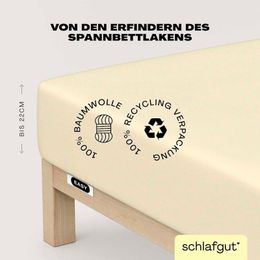 Schlafgut Spannbettlaken &raquo;EASY JERSEY Bettlaken, 150 g/m&sup2;, 100% Baumwolle, Spannbetttuch&laquo; Spannbettlaken bis 22 cm H&ouml;he, b&uuml;gelfrei, pflegeleicht, perfekter Sitz