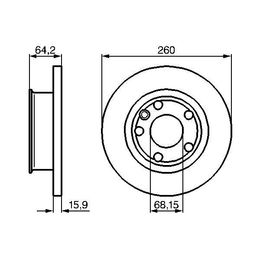 Bosch Bremsscheibe 0986478547 voll 260mm 16mm f&uuml;r VW