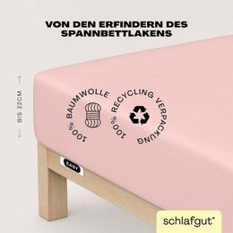 Schlafgut Spannbettlaken &raquo;EASY JERSEY Bettlaken, 150 g/m&sup2;, 100% Baumwolle, Spannbetttuch&laquo; Spannbettlaken bis 22 cm H&ouml;he, b&uuml;gelfrei, pflegeleicht, perfekter Sitz