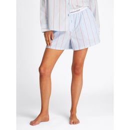 Tommy Hilfiger Underwear Damen Shorts &raquo;POPLIN SHORT&laquo; mit Streifenmuster, Logobund blau XS (34), N-Gr