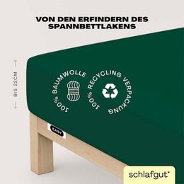 Schlafgut Spannbettlaken &raquo;EASY JERSEY Bettlaken, 150 g/m&sup2;, 100% Baumwolle, Spannbetttuch&laquo; Spannbettlaken bis 22 cm H&ouml;he, b&uuml;gelfrei, pflegeleicht, perfekter Sitz