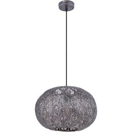 Globo LIGHTING LED Pendelleuchte &raquo;SOLERA&laquo; E27 1 Stk. Warmwei&szlig; H&auml;ngelampe, Wohnzimmer, Design Leuchte silber