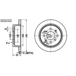 ATE Bremsscheibe 24.0110-0212.1 hinten rechts links voll 238mm f&uuml;r ROVER HONDA 42510-SE0-000 42510-SH3-G00 42510-SE0-010