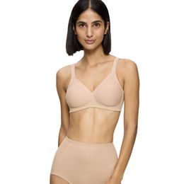 Triumph Damen B&uuml;gelloser BH &raquo;Modern Soft+Cotton N&laquo; mit dezenten Streifen beige 100, Cup C
