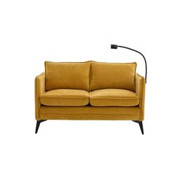 ABRIHOME 2 Sitzer Sofa in Gelb mit Seitentasche Handyhalter und Stauraum | Gr.: onesize