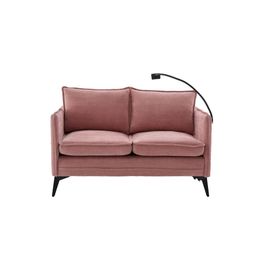 ABRIHOME 2 Sitzer Sofa in Rosa mit Seitentasche Handyhalter und Stauraum | Gr.: onesize