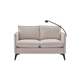 ABRIHOME 2 Sitzer Sofa in Beige mit Seitentasche Handyhalter und Stauraum | Gr.: onesize
