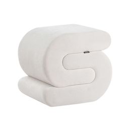 Beliani Pouf ARCADIA in Wei&szlig; - (W) 45 x (H) 48 x (L) 50 cm | Gr.: onesize