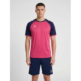 Hummel T-Shirt Raglan&auml;rmel Hmlmatch Erwachsene in RASPBERRY SORBET/MARINE | Gr.: XL