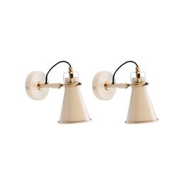 Beliani 2er-Set Wandleuchten MOYOLA in Beige/Gold | Gr.: onesize