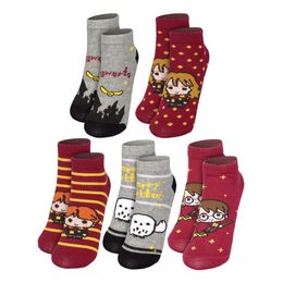 5er Pack Harry Potter Socken 3 Freunde Kindersocken S&ouml;ckchen in Mehrfarbig | Gr.: 27-30