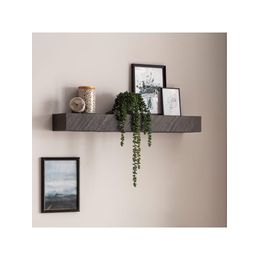 KADIMA DESIGN Wandregal 60x10x20 cm Mango Massivholz / Steinoptik H&auml;ngeregal Modern | Gr.: 60 x 20 x 10 cm