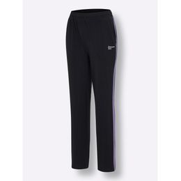 WITT WEIDEN Freizeithose in schwarz-lavendel | Gr.: 36-38