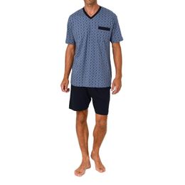 Normann Kurzarm Schlafanzug Pyjama Shorty &Uuml;bergr&ouml;&szlig;en in blau | Gr.: 50