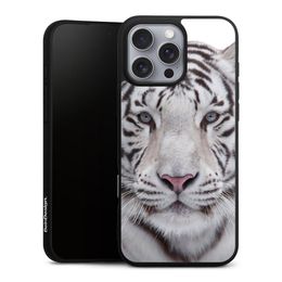 DeinDesign iPhone 16 Pro Max Handy Premium Silikon H&uuml;lle Handyh&uuml;lle schwarz Case Winter Snow Tiger Silikon Premium Case
