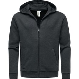 Sweatjacke Ragwear "Natten", Herren, Gr. L (52), dunkelgrau, Material: 70% Baumwolle, 30% Polyester, Basic, l&auml;ssig geschnitten h&uuml;ftbedeckend, hoch geschlossener Ausschnitt, &Auml;rmel ohne &Auml;rmelschlitz B&uuml;ndchen, Sweatjacken Sweatjacke, Weiche Herren Alltagsjacke mit Kapuze