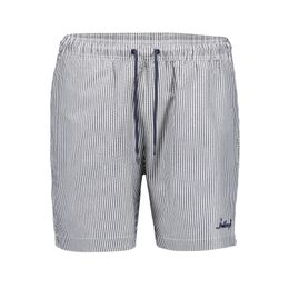Badehose LINDBERGH "Bademode Loose Fit", Herren, Gr. L, Normalgr&ouml;&szlig;en, navy stripe, Obermaterial: 55% Polyester, 29% Elastomultiester, 16% Baumwolle, gestreift, Badehosen Badehose