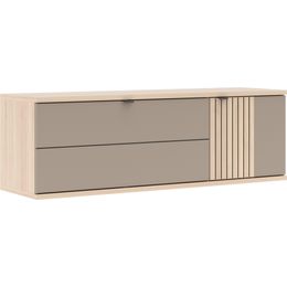 H&auml;ngeschuhschrank Innostyle "PISA H&auml;ngeschuhschrank", basalt, riva eiche, B:133cm H:43cm T:38cm, Holzwerkstoff, MDF, Metall, Schr&auml;nke, Soft Close, AB- Kante, 1 Klappe, 4 F&auml;cher