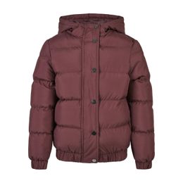 Winterjacke Urban Classics "Urban Classics Damen Girls Hooded Puffer Jacket", M&auml;dchen, Gr. 122/128, cherry, 100% Polyester, unifarben, normal, ohne Ausschnitt, Jacken Winterjacke