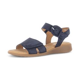 Keilsandalette Gabor "Rhodos", Damen, Gr. 36, blau, Nubukleder, Schuhe, Sommerschuh, Komfortschuh mit Klettverschl&uuml;ssen, G-Weite