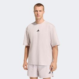 T-Shirt adidas Performance "PRIMELIFT WORKOUT, OVERSIZE", Herren, Gr. L, ice lila, Obermaterial: 74% Baumwolle, 26% Polyester, Shirts T-Shirt