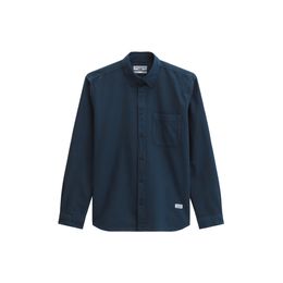 Marc O'Polo Langarmhemd MARC O'POLO DENIM, Herren, Gr. L, N-Gr, navy teal, Web, Obermaterial: 100% Baumwolle, regular fit, 2-Knopf-Manschette, Hemden, Oxford-Hemd regular fit aus reiner Bio-Baumwolle