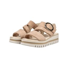 Plateausandaletten Gabor "Gabor Sandalen Leder", Damen, Gr. 37,5, sand, Leder, Schuhe
