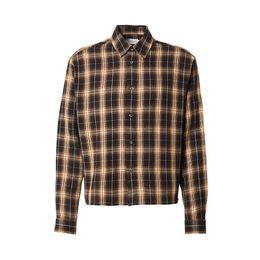 TOPMAN Button Up Shirt male size XL Chamois / Brown / Dark brown