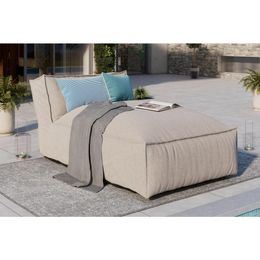 Ambia Garden Loungesofa, Beige, Textil, 1-Sitzer, 95x80x175 cm, wetterbest&auml;ndig, regenabweisend, lichtecht, Loungem&ouml;bel, Outdoorsofas