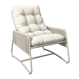 Ambia Garden Loungesessel, Beige, Metall, Kunststoff, Textil, F&uuml;llung: Polyester, Kufe, Rundrohr, 68.5x84.5x96 cm, Typenauswahl, inklusive Armlehnen, Loungem&ouml;bel, Loungesessel