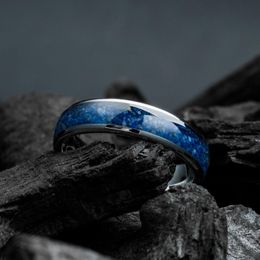 Holzkern Rings Men Tungsten und Lapislazuli
