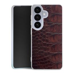 DeinDesign Galaxy S26 Handy Slim Case Silikon Handyh&uuml;lle transparent H&uuml;lle extra d&uuml;nn Leather Crocodile Animal Print Silikon Slim Case