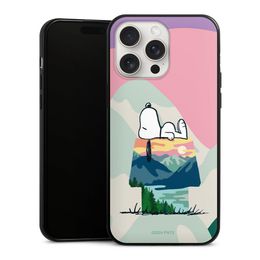 DeinDesign iPhone 15 Pro Max Handy Slim Case extra d&uuml;nn Silikon Handyh&uuml;lle schwarz H&uuml;lle Official Licensed Product Peanuts Snoopy Silikon Slim Case