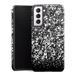 DeinDesign Galaxy S21 5G Handy Panzer Handyh&uuml;lle robuste Outdoor H&uuml;lle Schutzh&uuml;lle matt Glitzer Snowflake Muster Tough Case