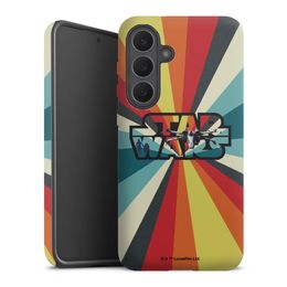 DeinDesign Galaxy S25 FE Handy Panzer Handyh&uuml;lle robuste Outdoor H&uuml;lle Schutzh&uuml;lle matt Retro Merchandise Star Wars Tough Case