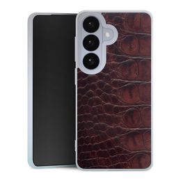 DeinDesign Galaxy S26 Handy Silikon H&uuml;lle Case transparent Handyh&uuml;lle Leather Crocodile Animal Print Silikon Case