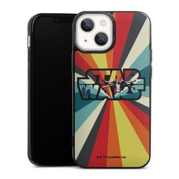 DeinDesign iPhone 13 Mini Handy Slim Case extra d&uuml;nn Silikon Handyh&uuml;lle schwarz H&uuml;lle Retro Merchandise Star Wars Silikon Slim Case